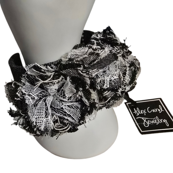 Alex Carol Jewelry | Jewelry | Alex Carol Gray Black And White Fabric ...